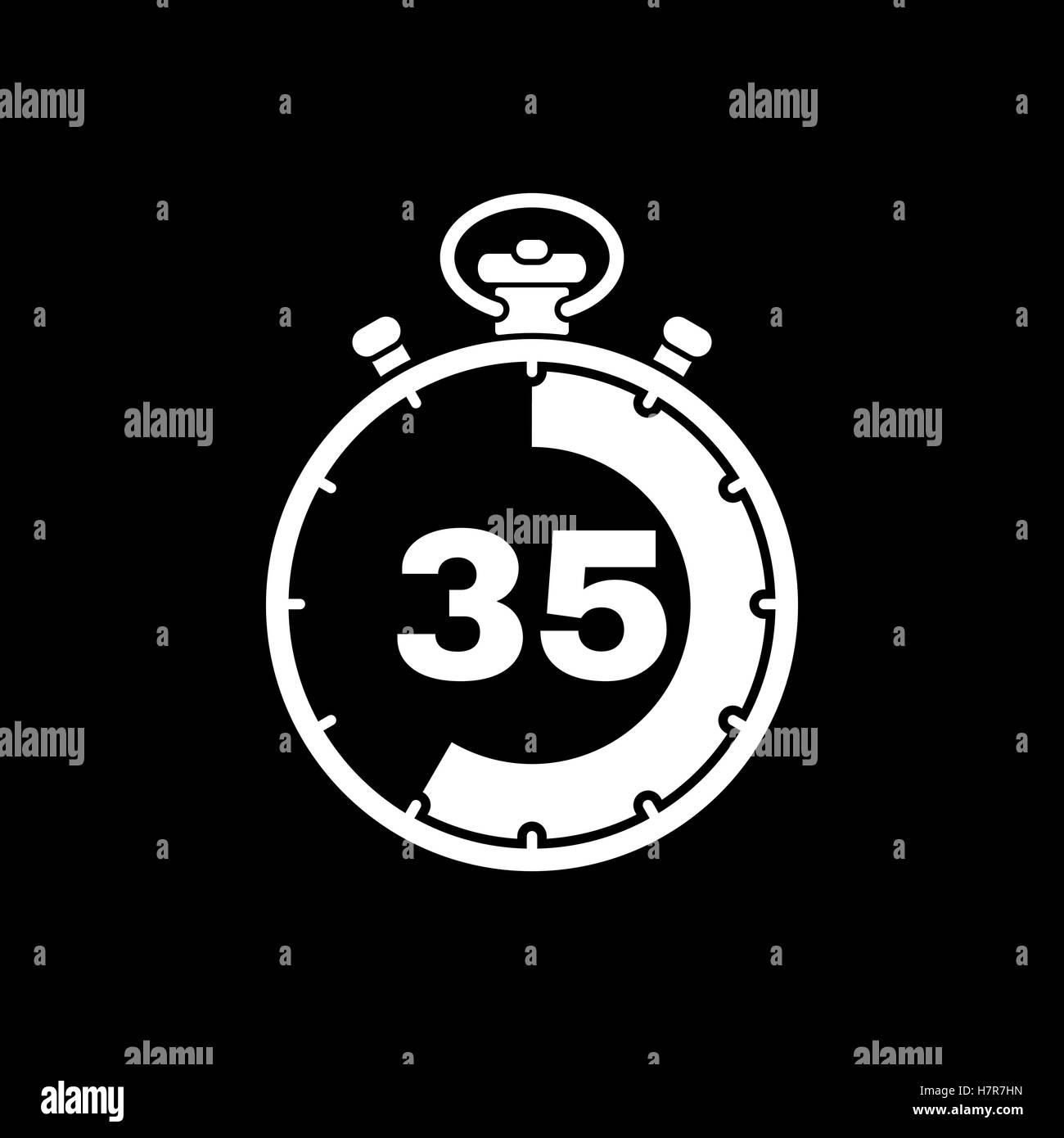 The 35 seconds, minutes stopwatch icon. Clock and watch, timer ...