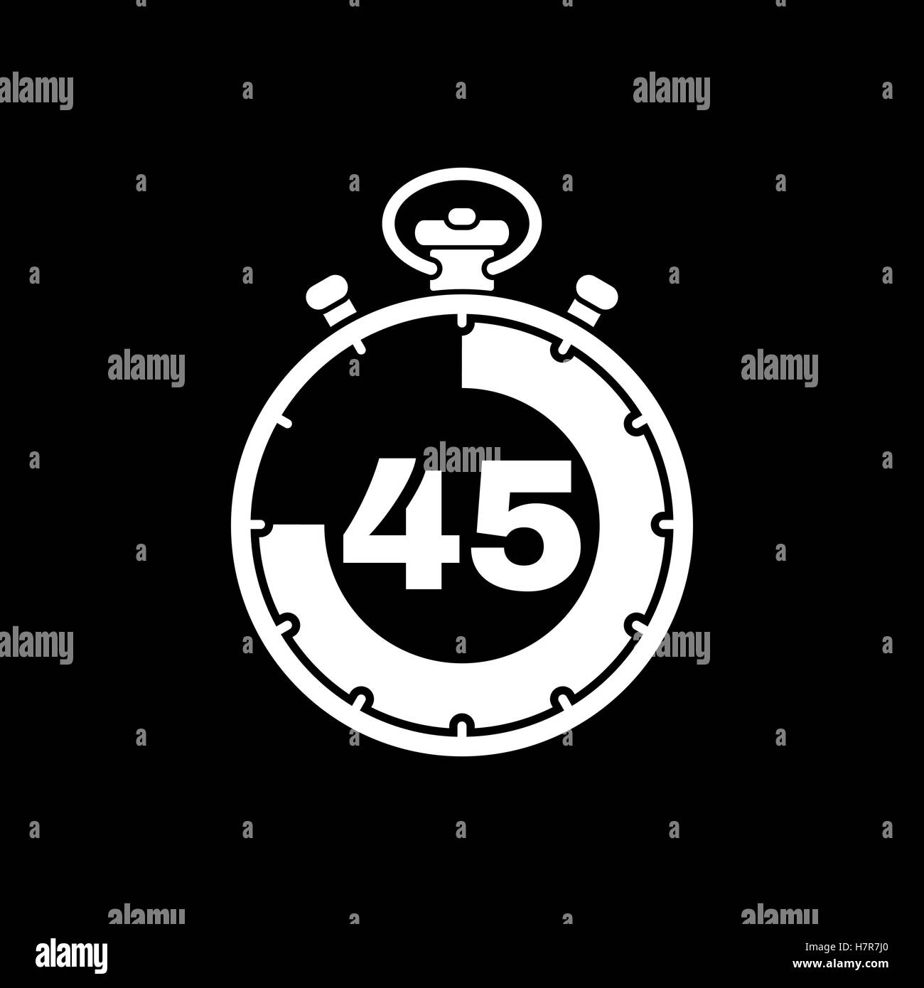 The 45 seconds, minutes stopwatch icon. Clock and watch, timer ...