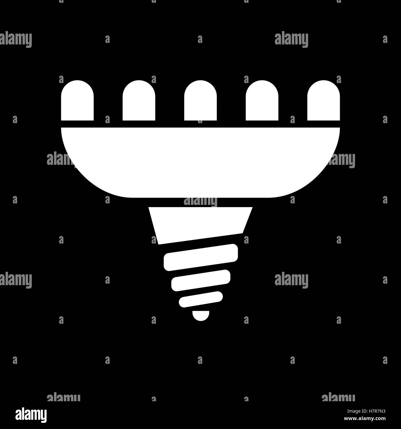 The led lamp icon. Lamp and bulb, lightbulb, CFL, luminodiode symbol.UI ...