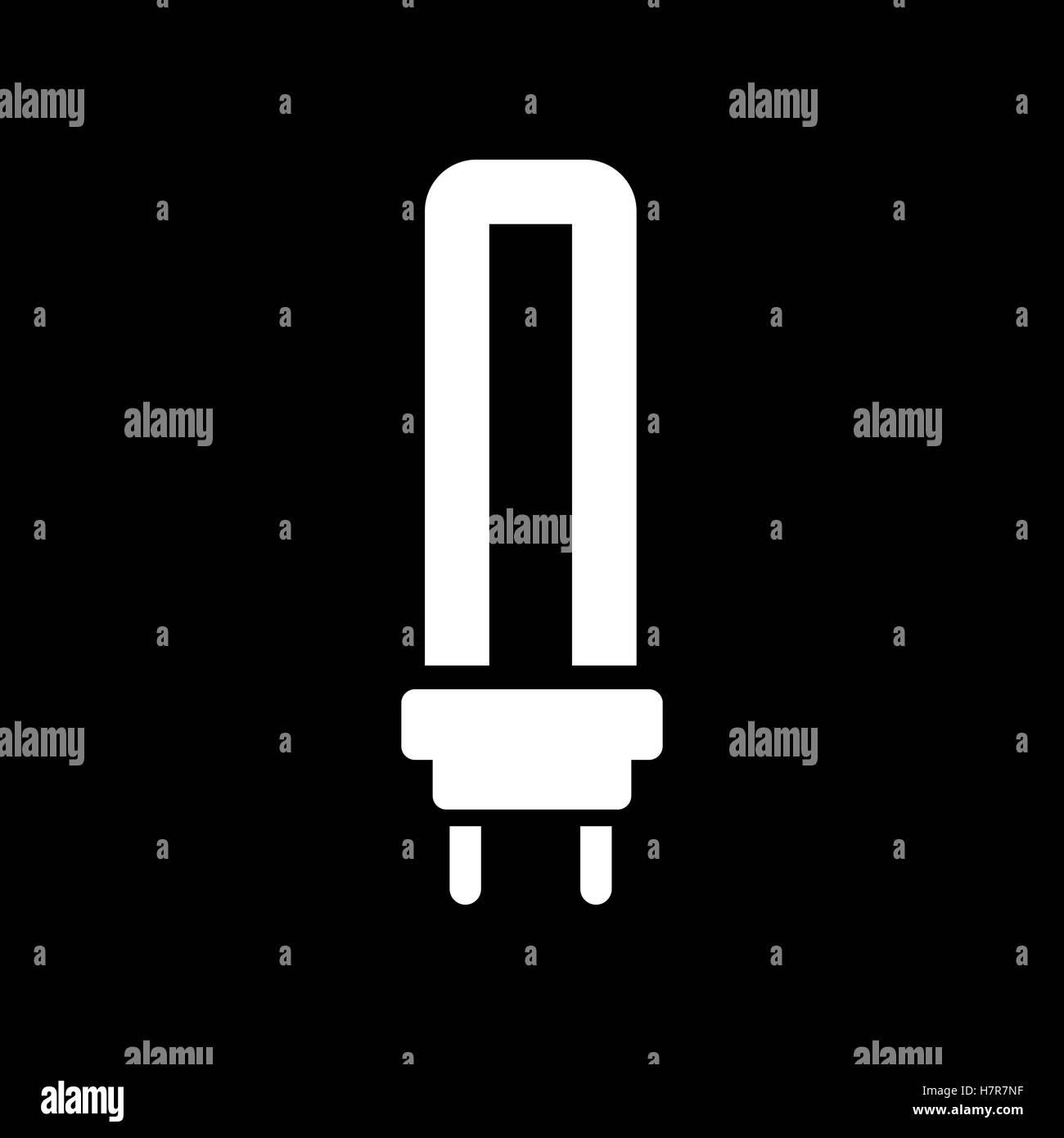 The fluorescent light bulb icon. Lamp and bulb, lightbulb symbol.UI ...