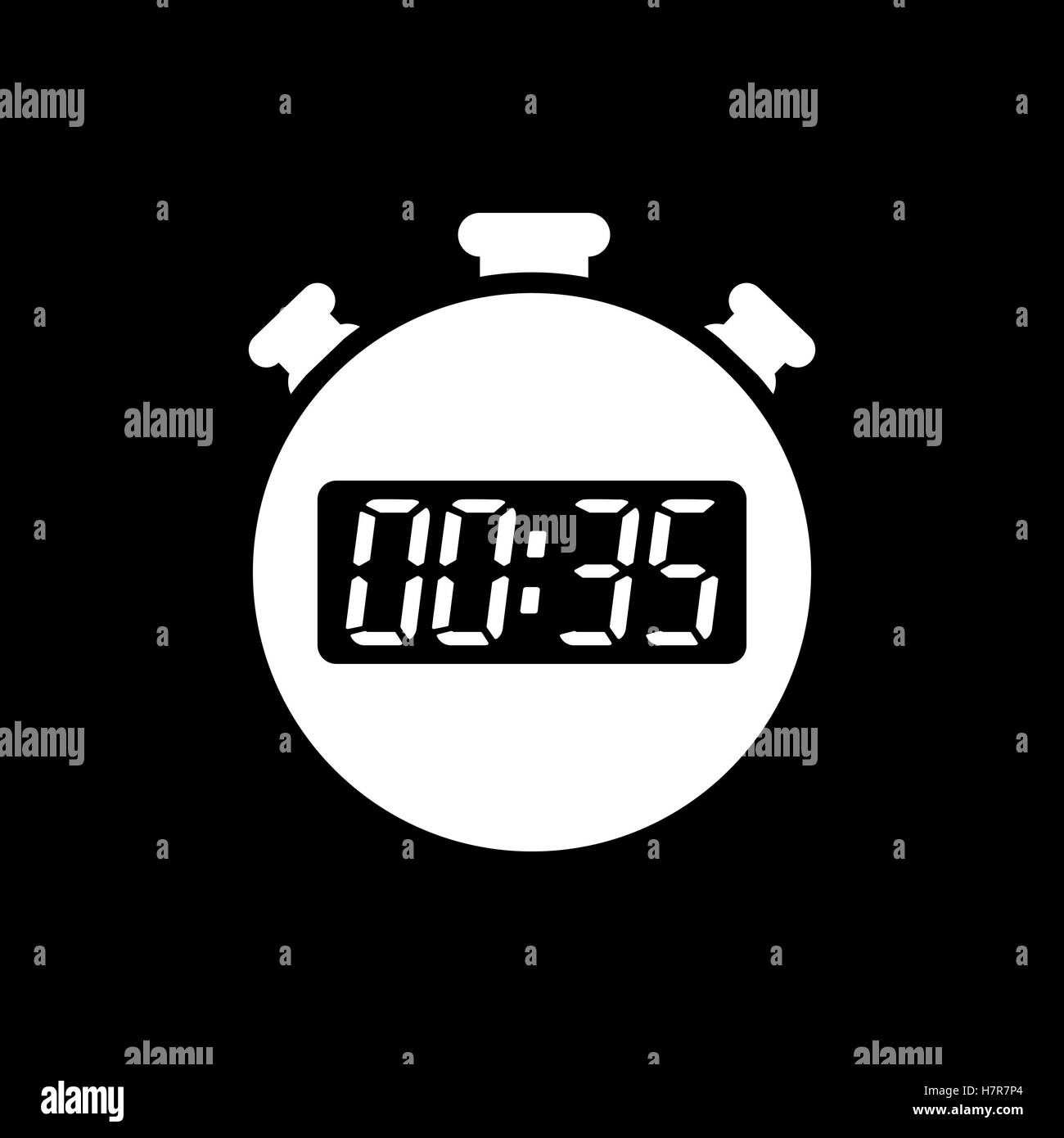 The 35 seconds, minutes stopwatch icon. Clock and watch, timer ...
