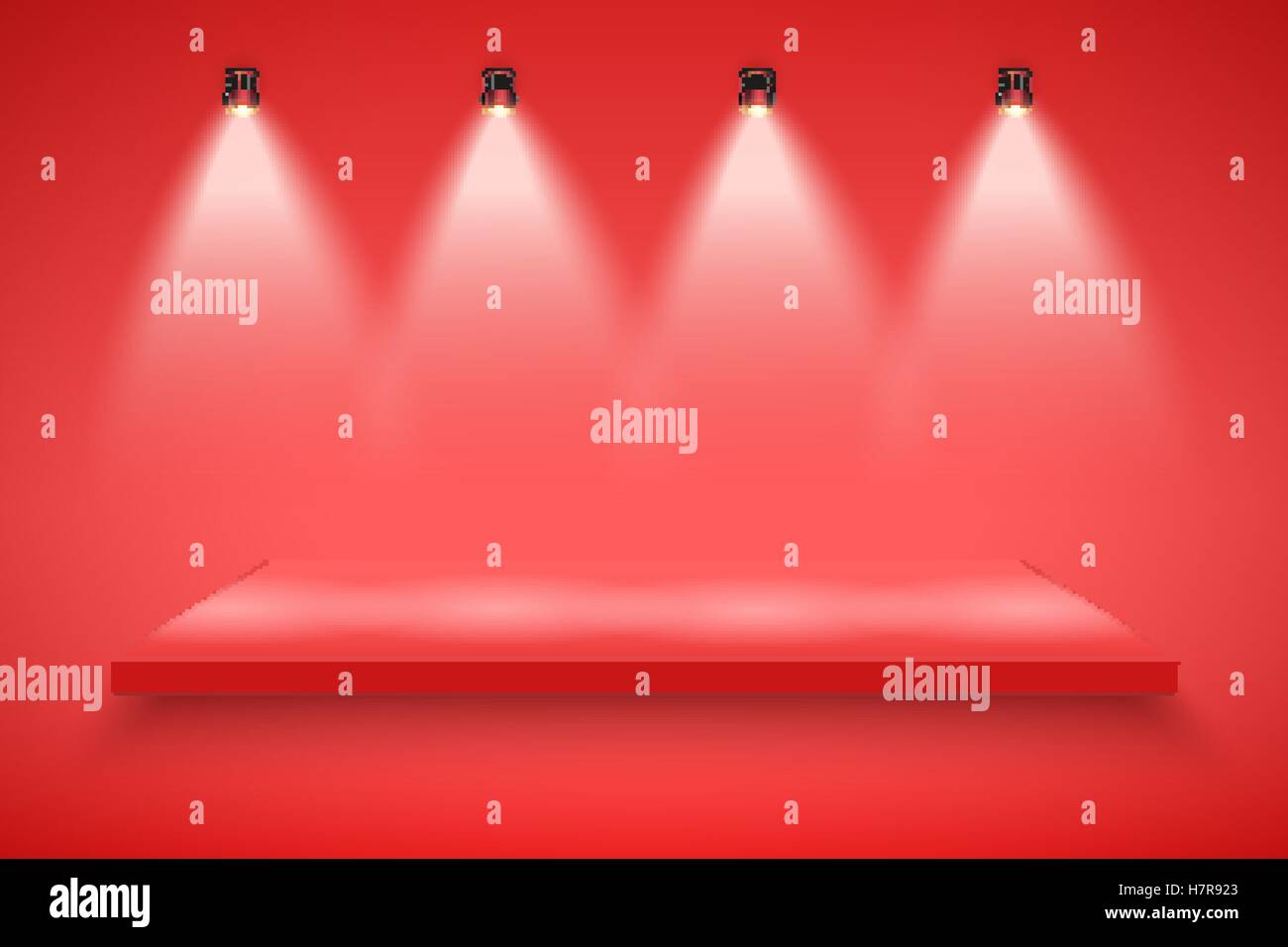 Light box with red platform on red backdrop with spotlights. Editable ...