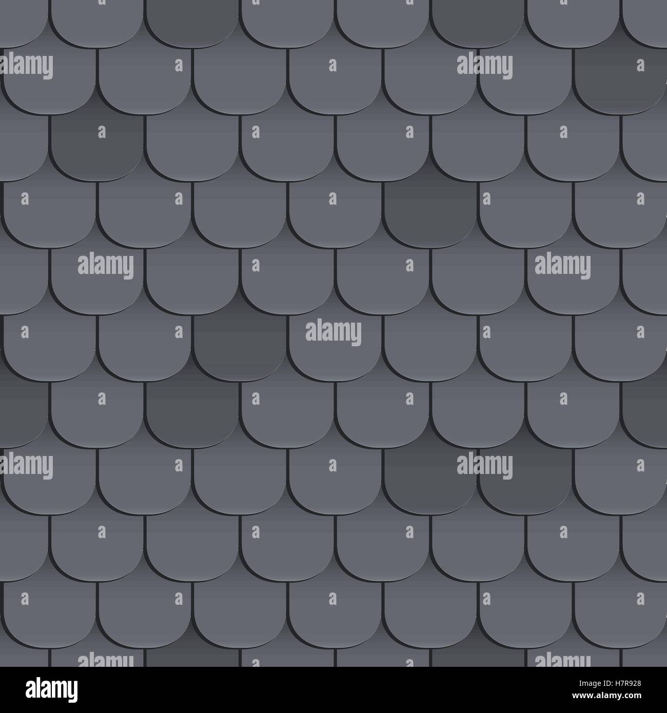 Shingles roof seamless pattern. Black color. Classic style. Vector ...