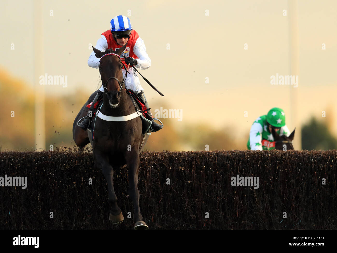 Josses Hill ridden by Nico de Boinville jumps the last to win the ...