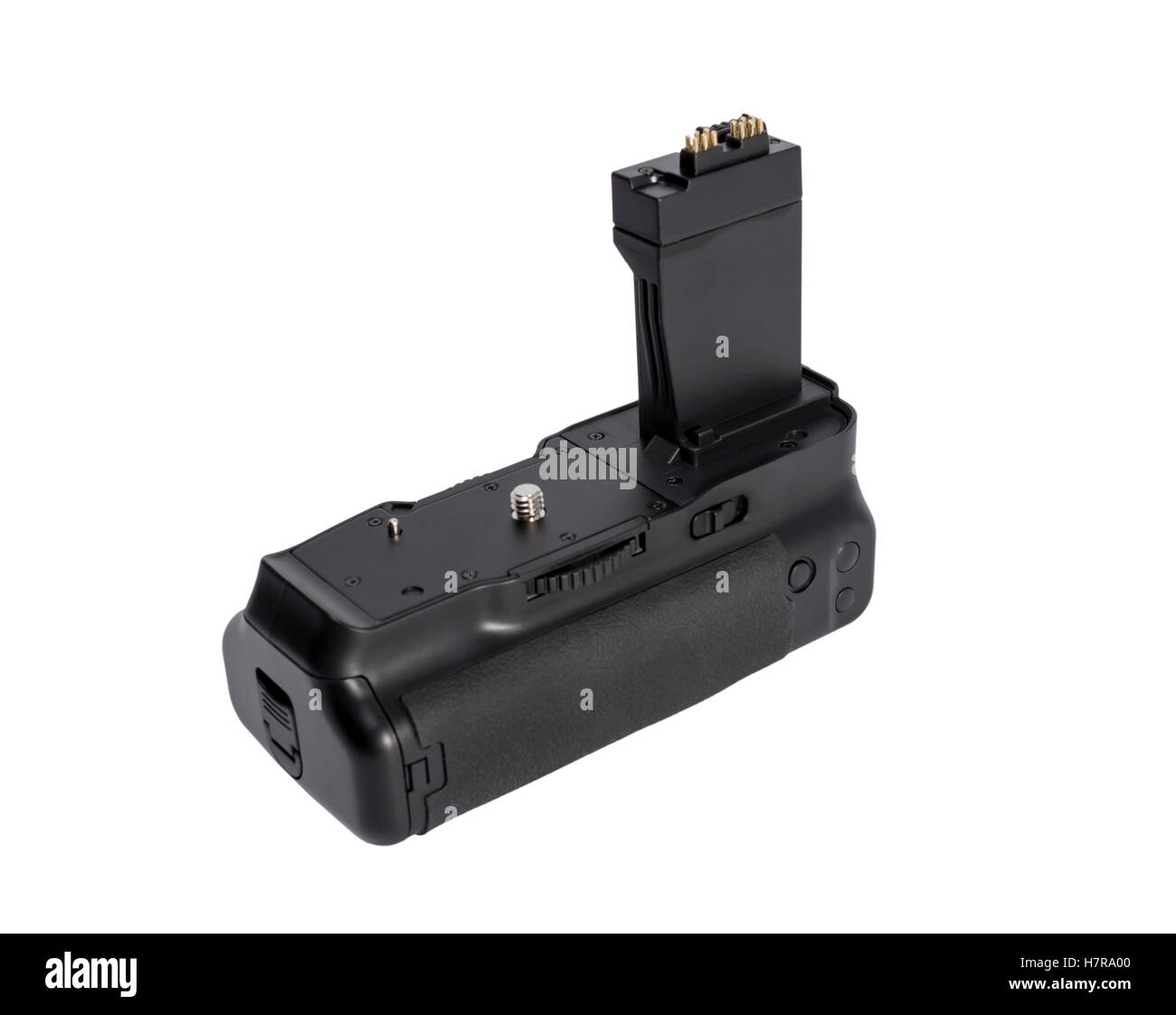 Battery grip for modern DSLR camera isolated on white background Stock ...