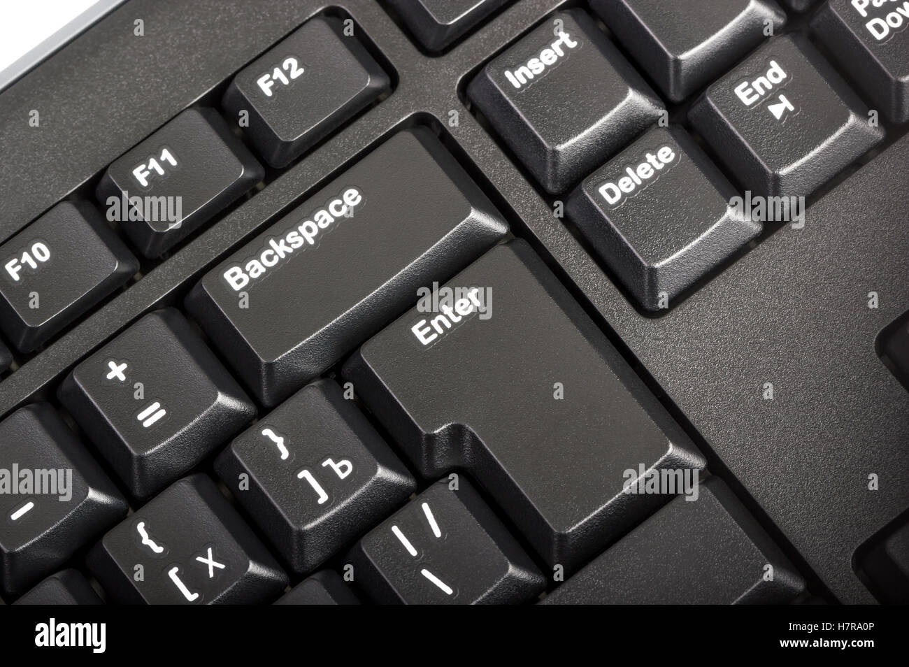 Electronic collection - close-up black computer keyboard with russian ...