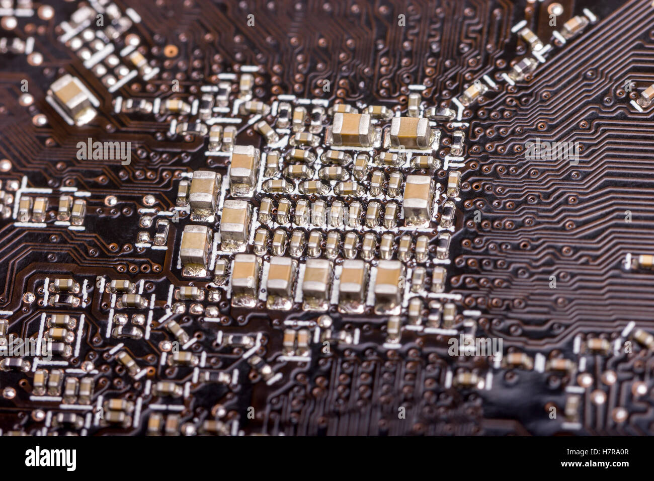 Electronic collection - fragment a computer PCB with SMD components ...