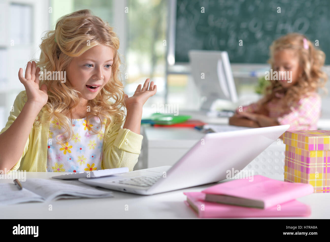 beautiful little girls at class Stock Photo - Alamy
