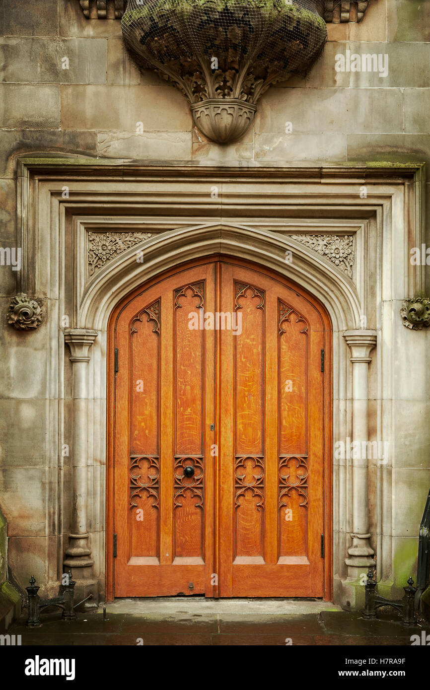 Image of antique door in grand building. Edinburgh, Scotland Stock ...