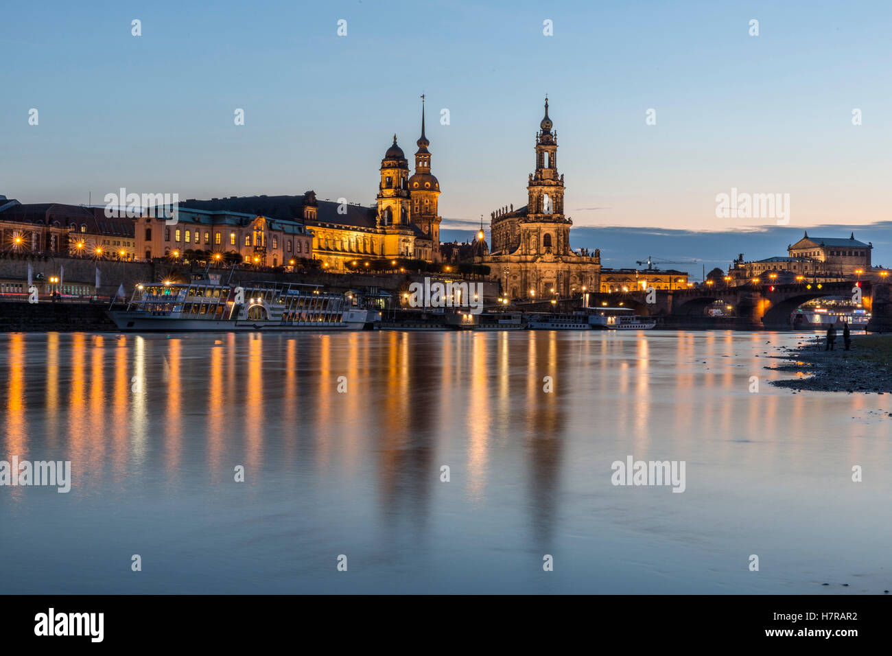 View of Dresden at night Stock Photo - Alamy