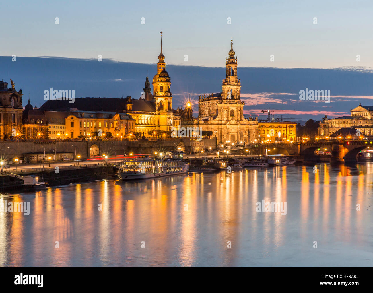 View of Dresden at night Stock Photo - Alamy