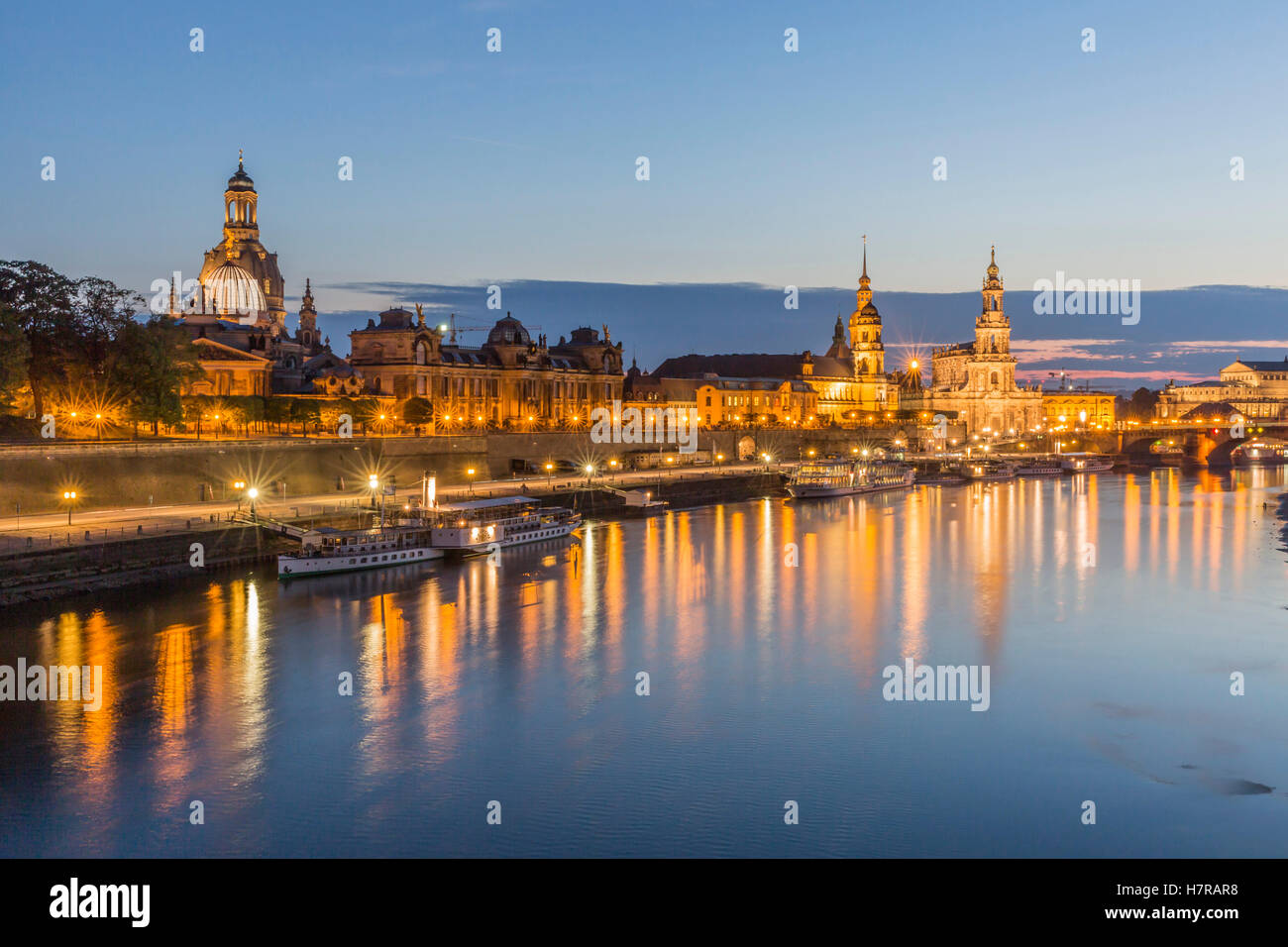View of Dresden at night Stock Photo - Alamy