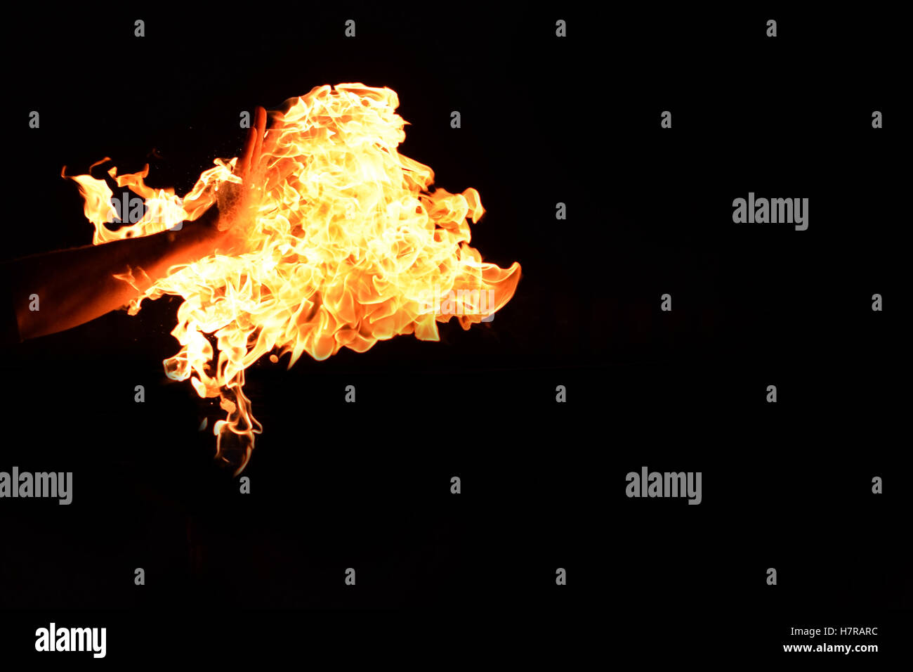 Burning off flammable bubbles from my hand, do not try this at home ...