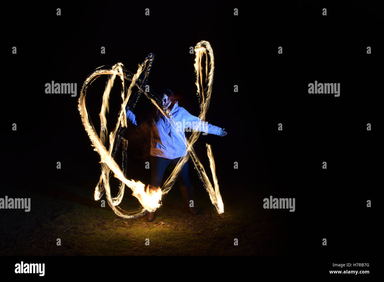 Poi spinning hi-res stock photography and images - Alamy