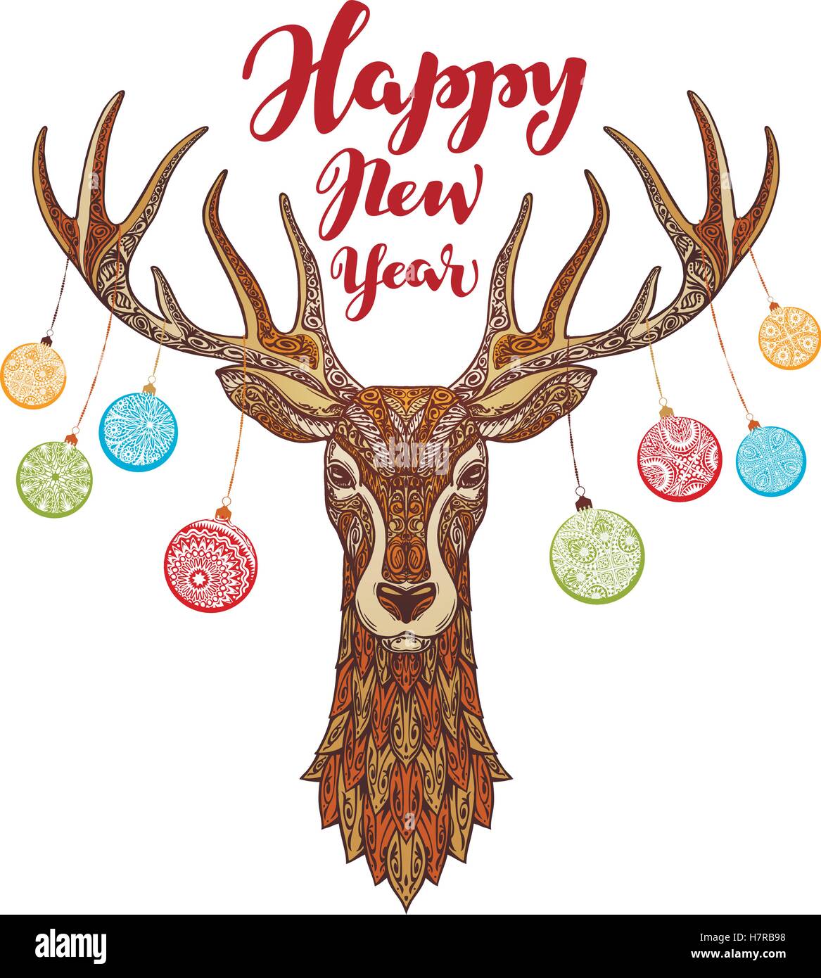 Funny christmas animal decorations Stock Vector Images - Alamy