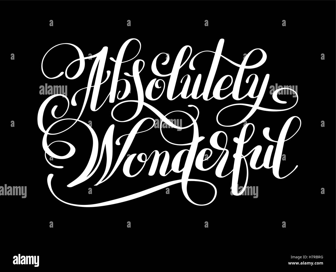 Absolutely Wonderful black ink hand lettering inscription typogr Stock ...