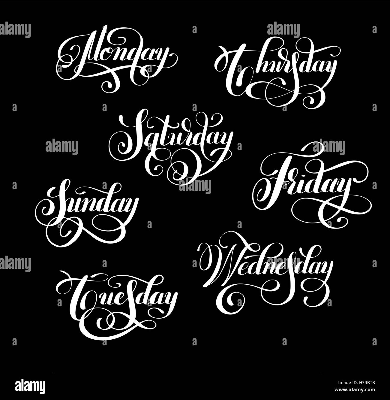 Tuesday day week handwritten black hi-res stock photography and images ...