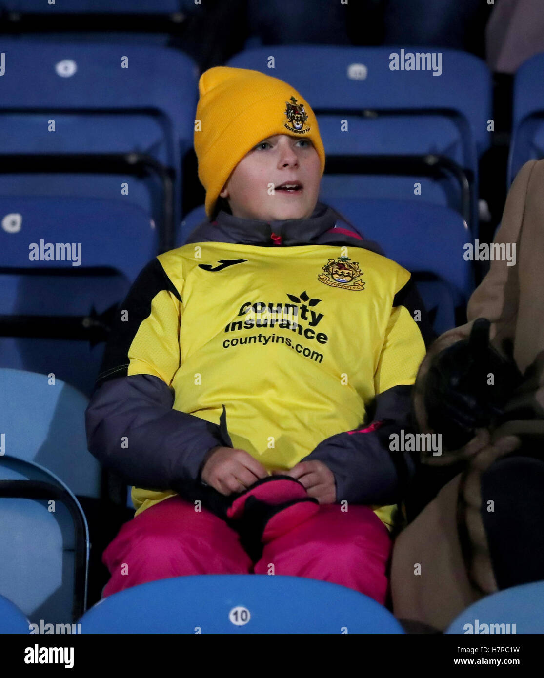 A young Southport fan in the stands before the Emirates FA Cup, First ...