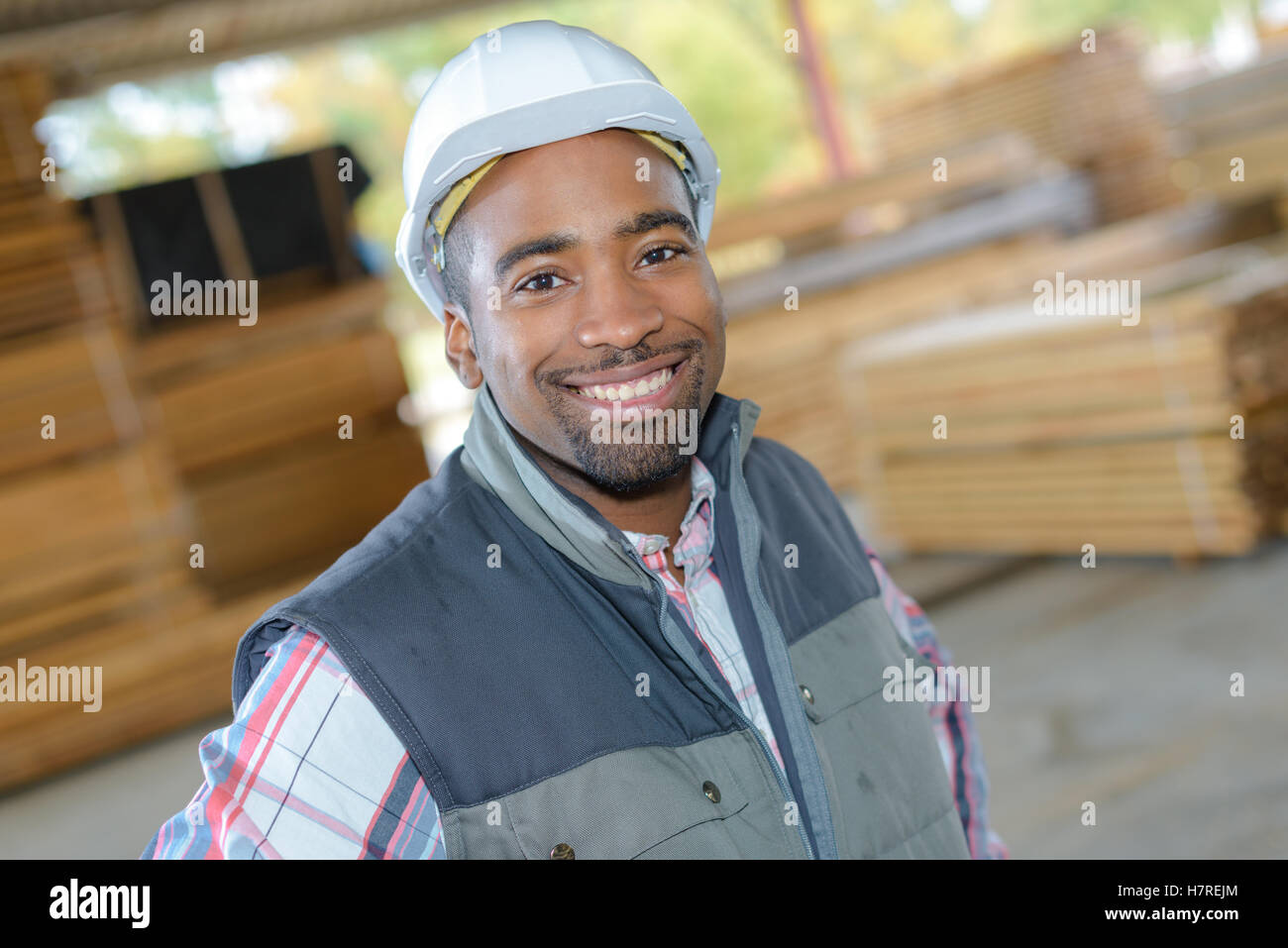 a happy worker Stock Photo - Alamy