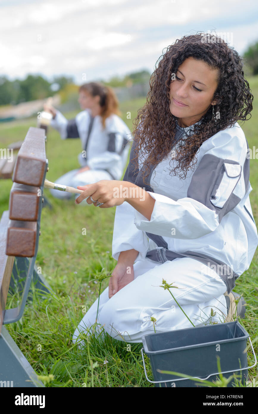brushing the bench Stock Photo - Alamy