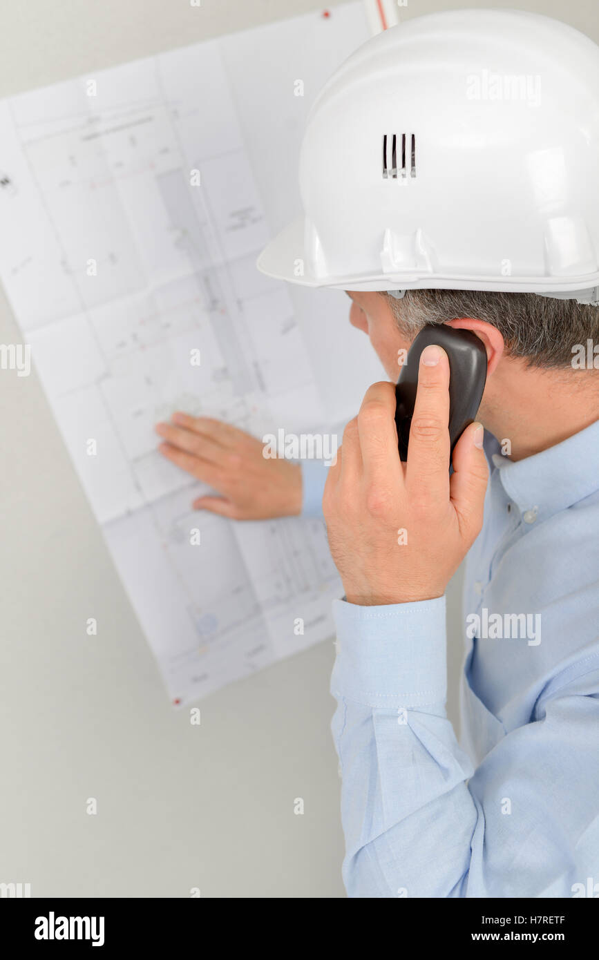 Architect making an important call Stock Photo - Alamy