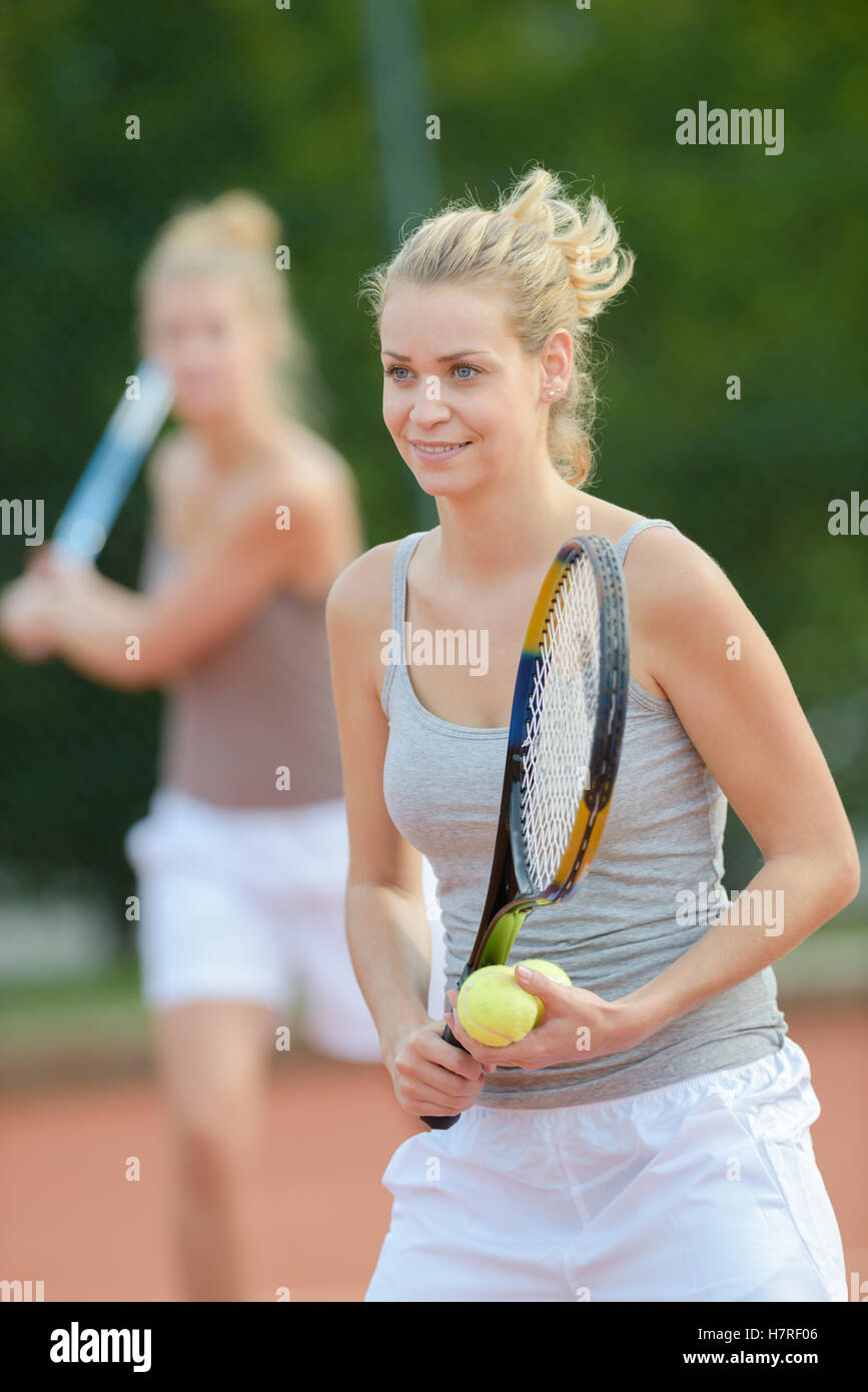 having a tennis lesson Stock Photo - Alamy