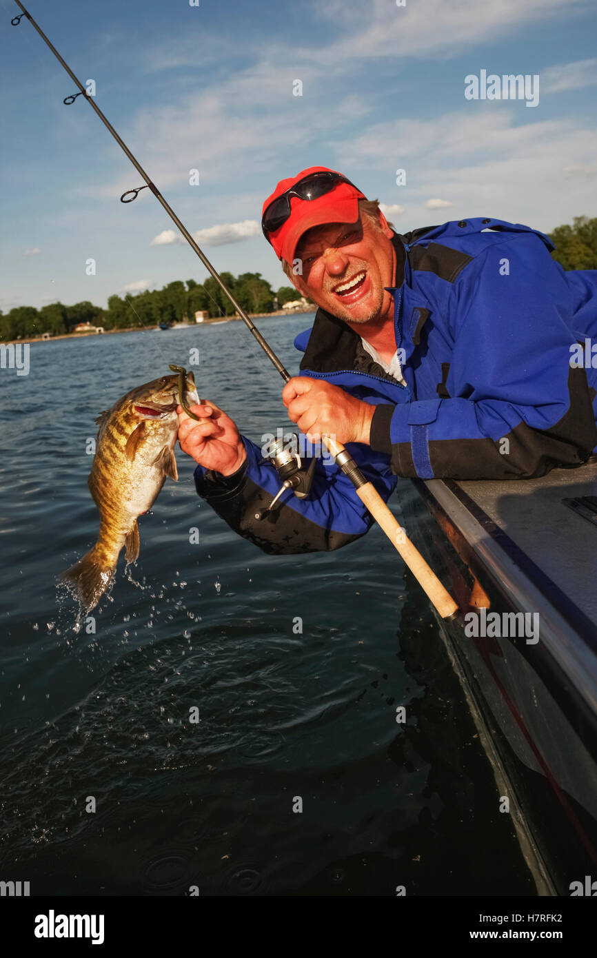 Walleye Fisherman Lipping Walleye Stock Photo - Alamy