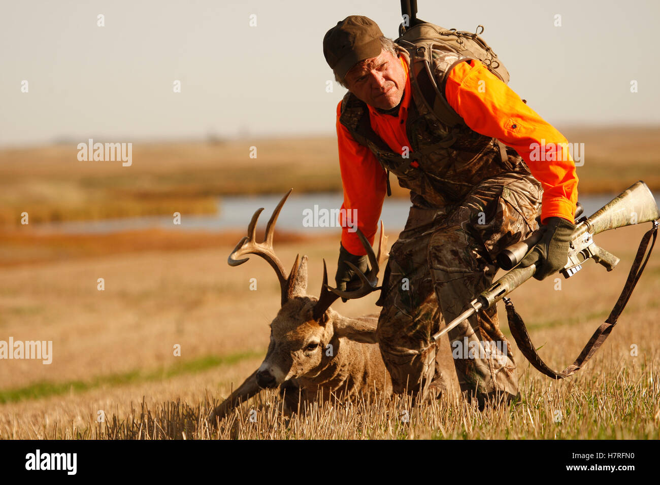 Hunter carrying dead deer hi-res stock photography and images - Alamy