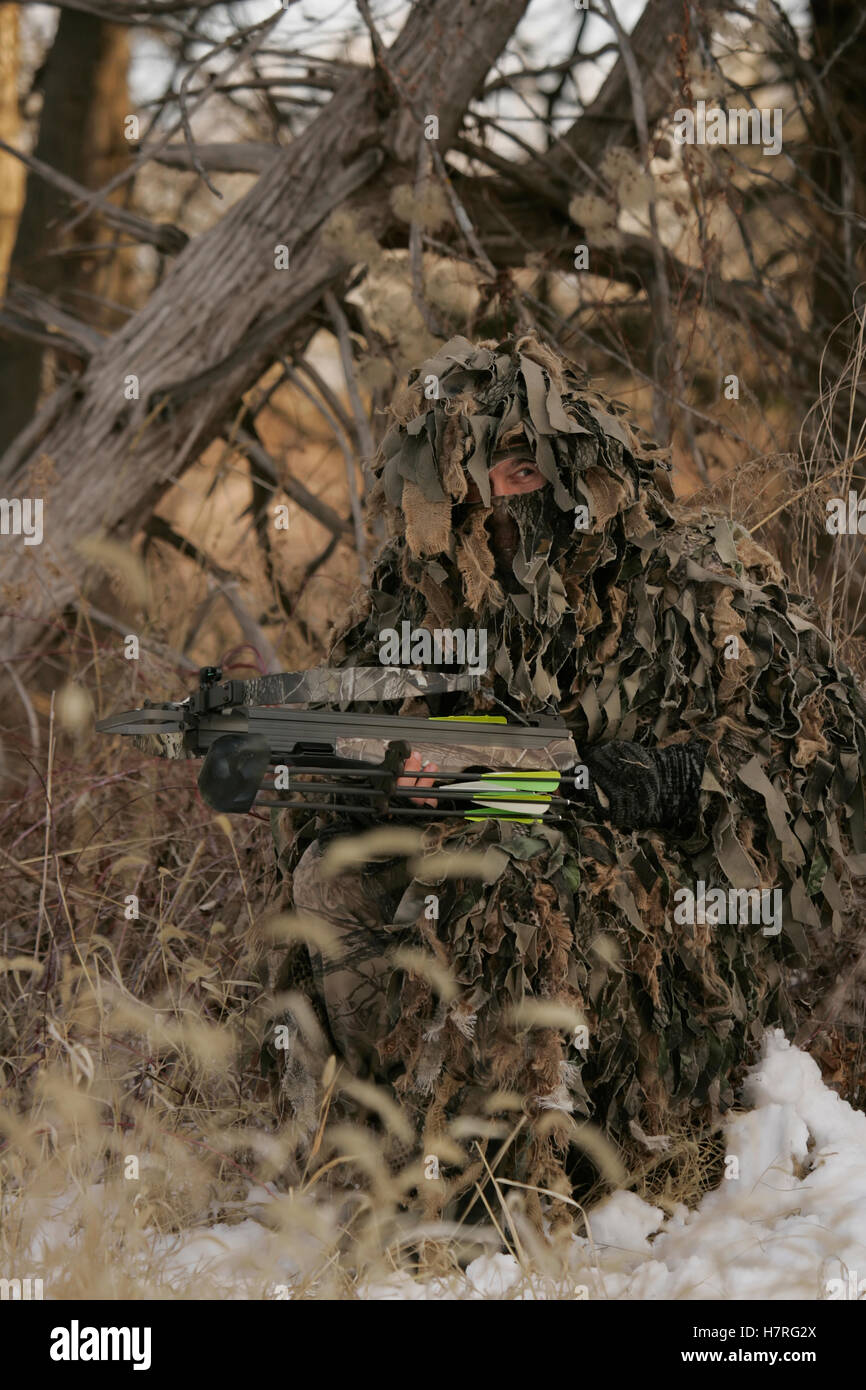 Deer Hunter In Ghillie Suit Stock Photo - Alamy