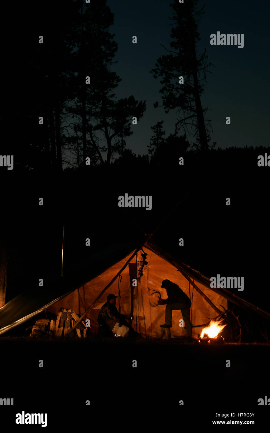 Wall Tent Camp For Big Game Hunting Stock Photo - Alamy