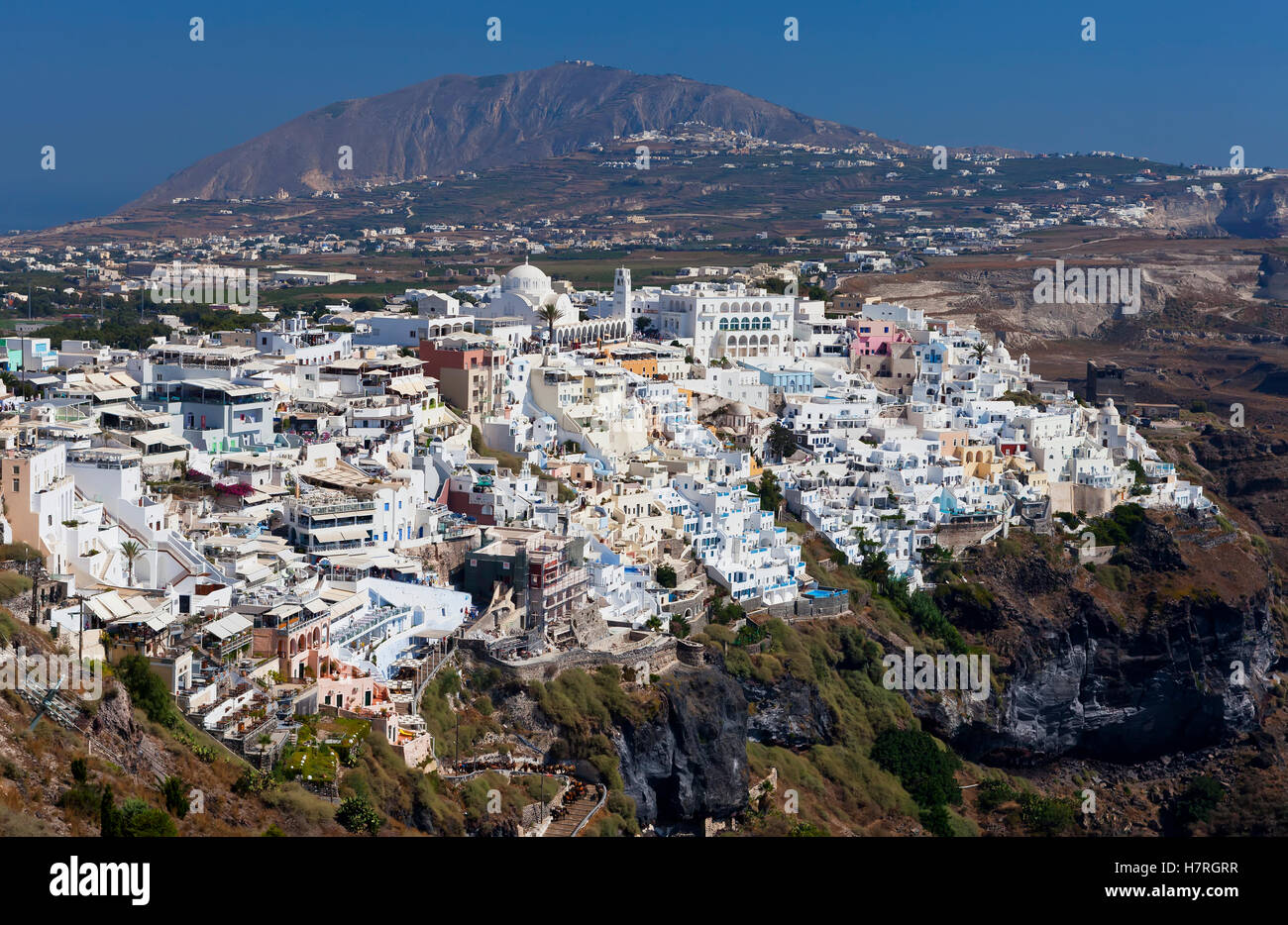 Cityscape of Fira; Fira, Santorini, Greece Stock Photo - Alamy