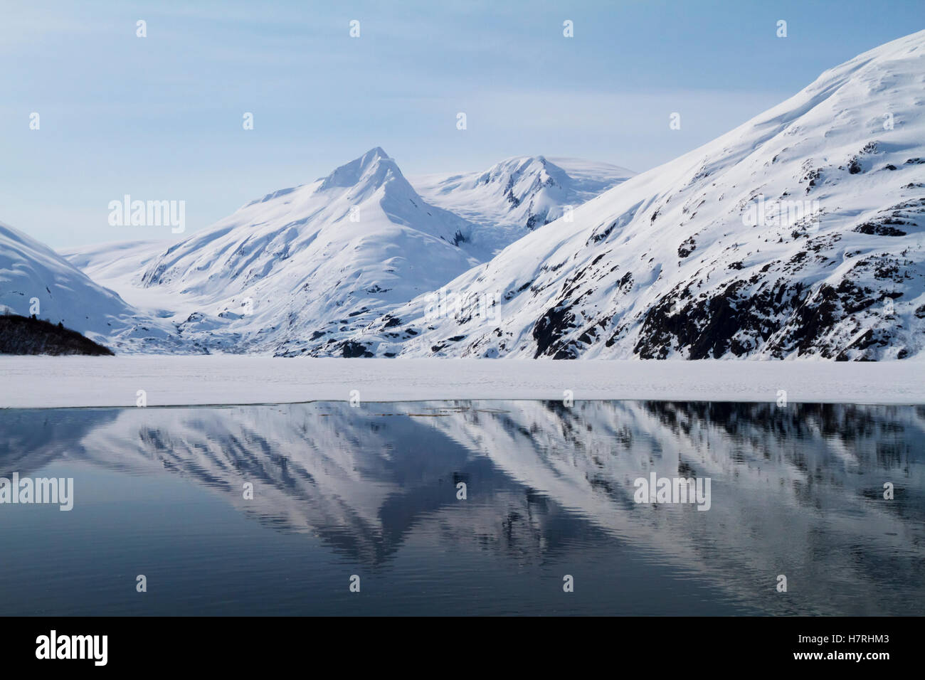 Portage Lake at spring break-up, Southcentral Alaska; Alaska, United ...