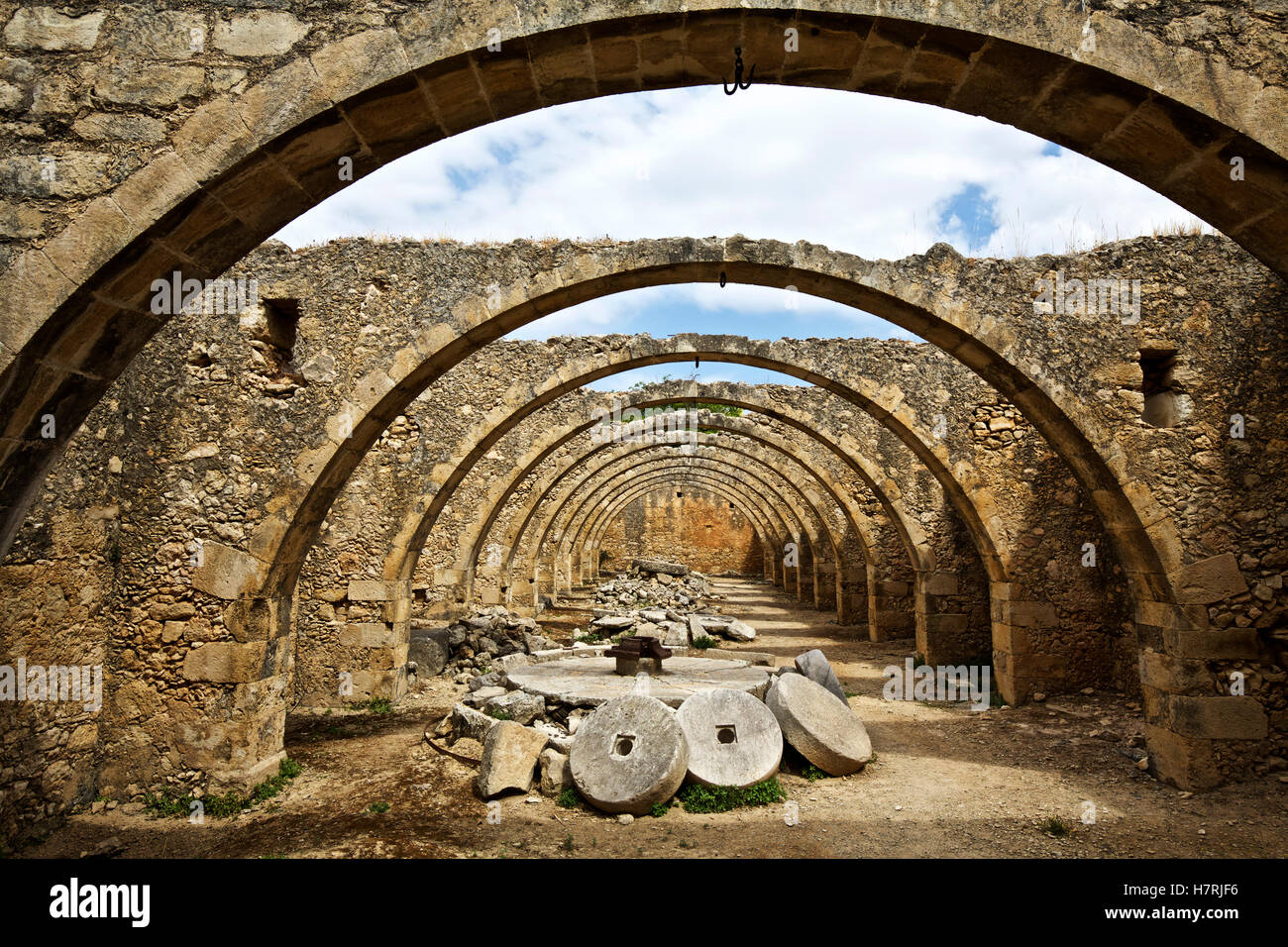 Ruins and archways of ancient Greek orthodox monastery Stock Photo - Alamy