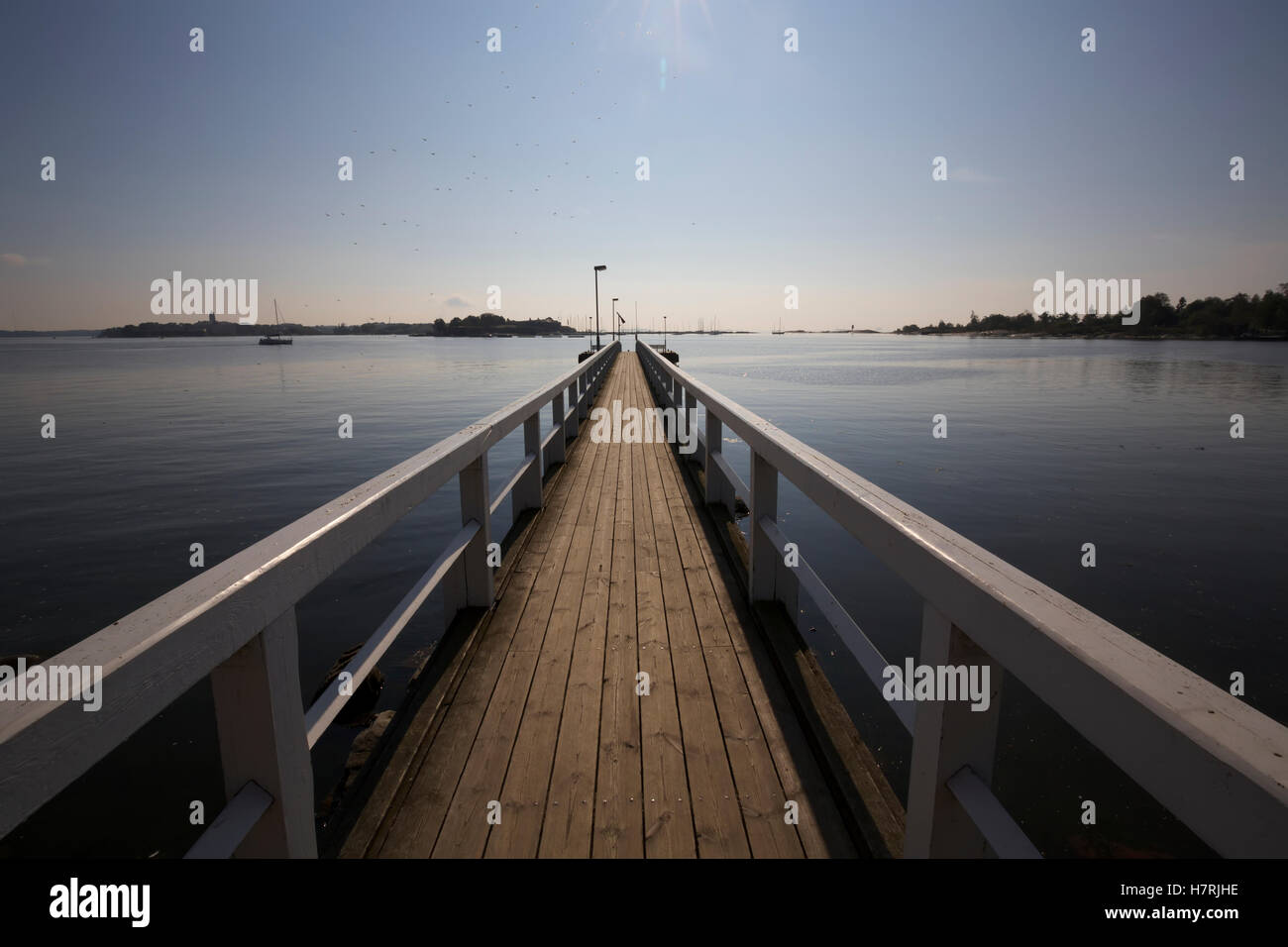 Pier in city park over Baltic shoreline Stock Photo - Alamy