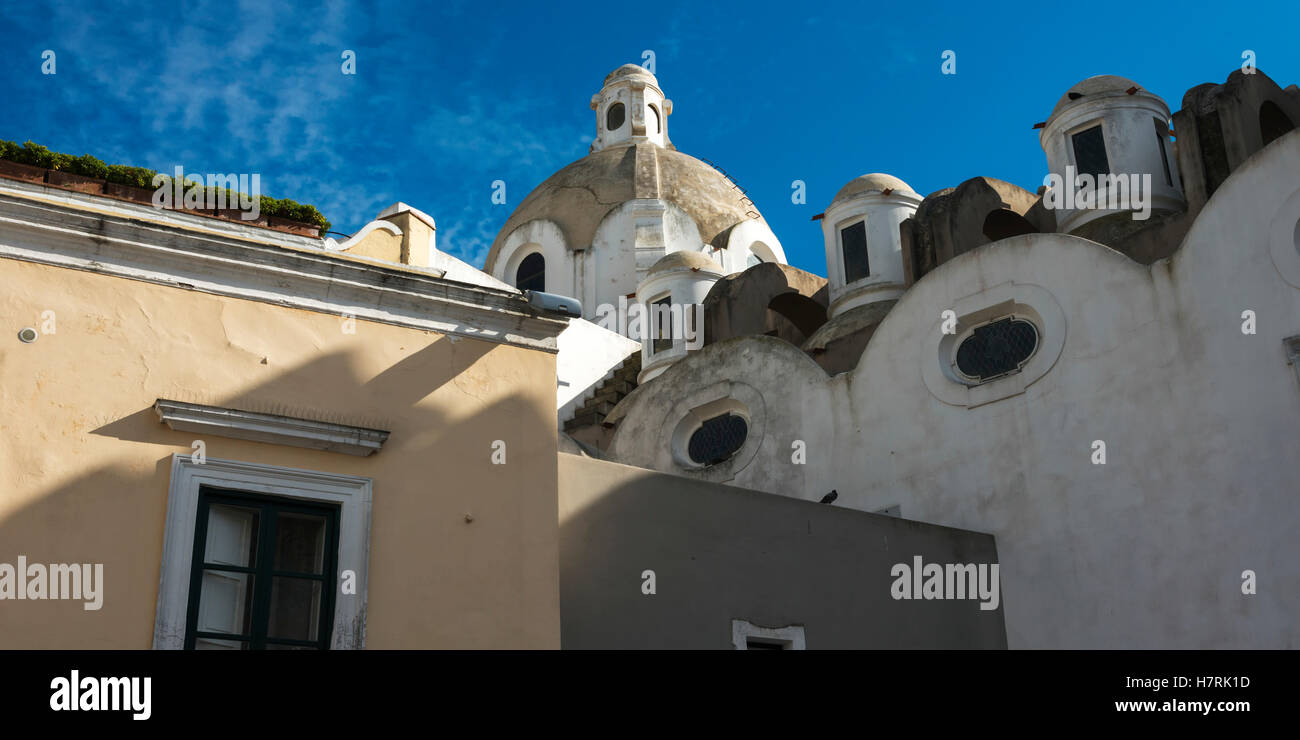 Variety of architecture of buildings; Capri, Campania, Italy Stock ...