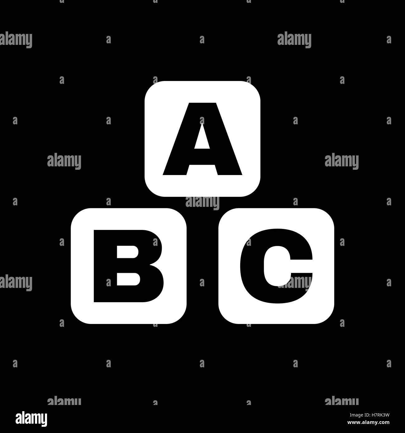 ABC building blocks icon. ABC bricks vector design. Baby bricks symbol ...