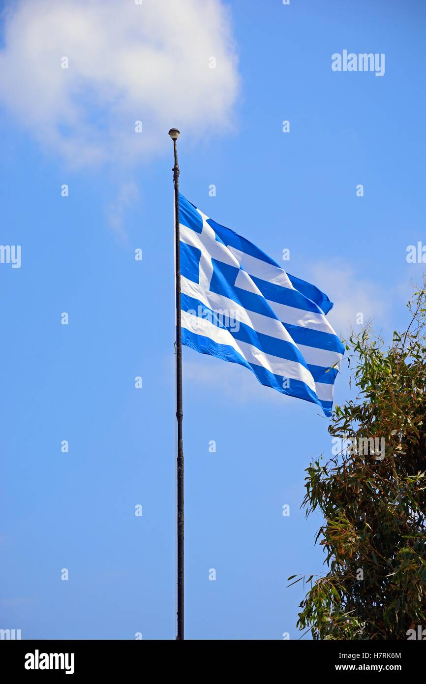 Greek flag blue sky hi-res stock photography and images - Alamy