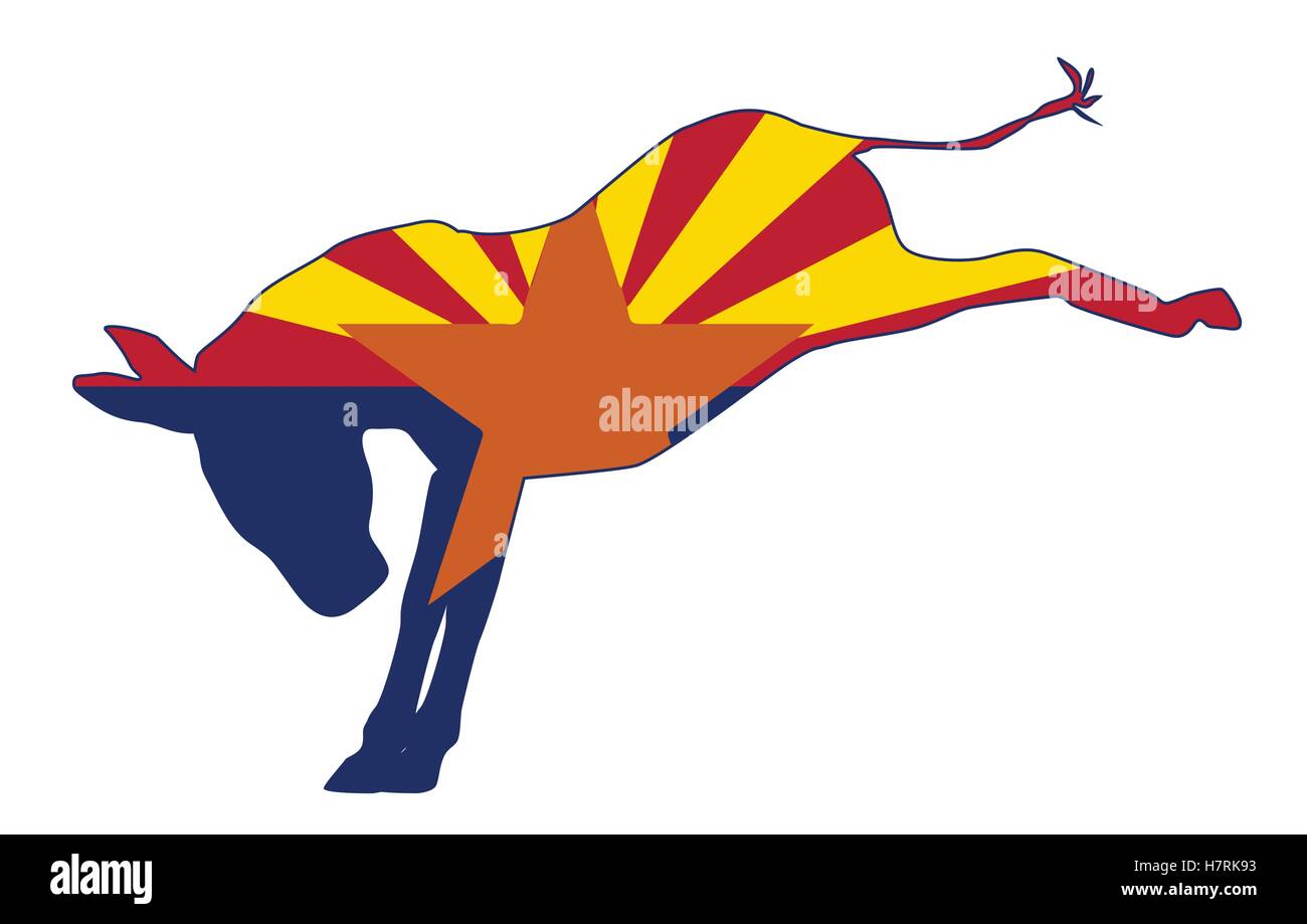 The Arizona Democrat party donkey flag over a white background Stock ...