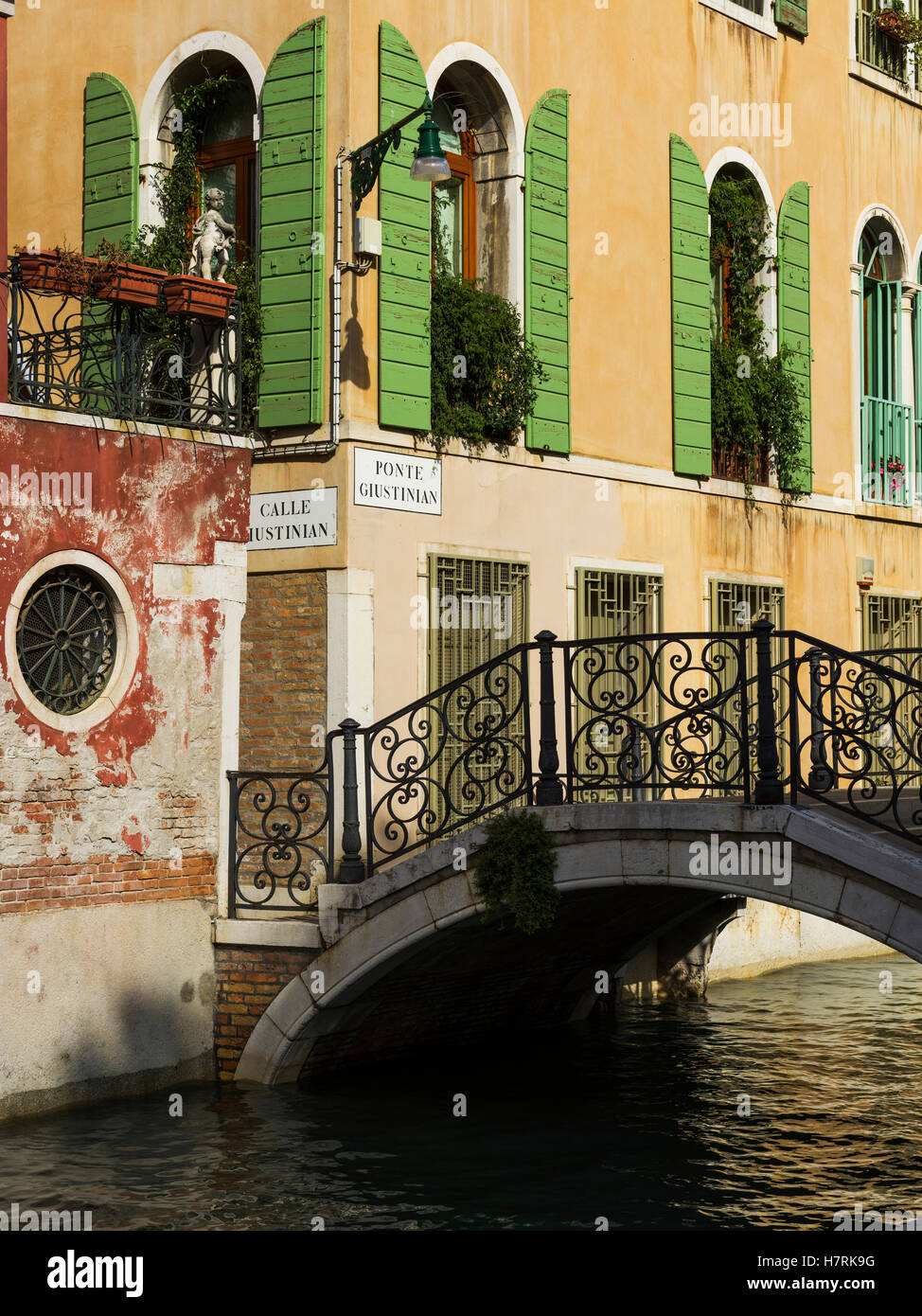 Footbridge across a canal; Venice, Italy Stock Photo - Alamy
