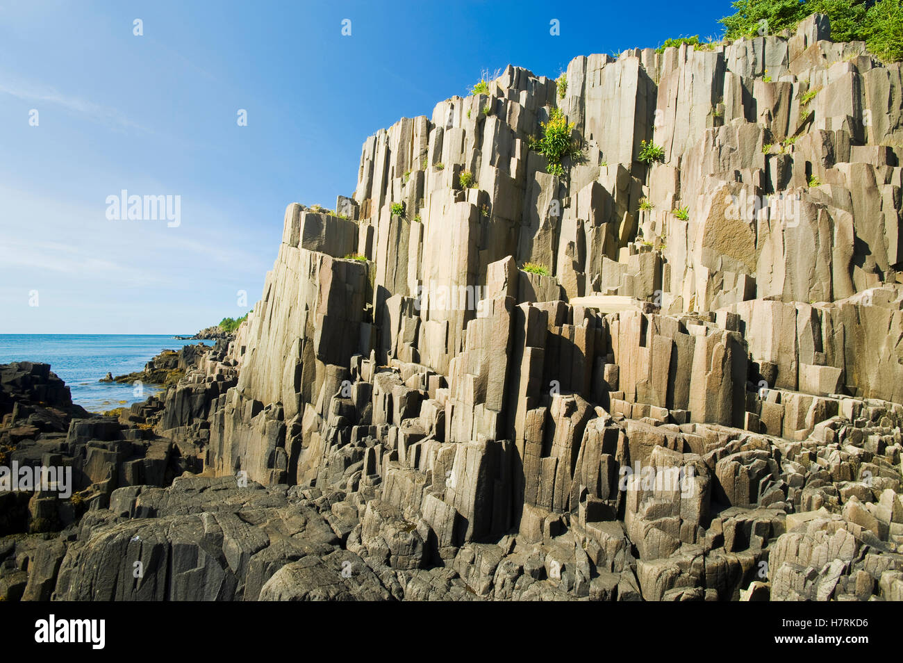 Basalt rock cliffs, Brier Island, Bay of Fundy; Nova Scotia, Canada ...