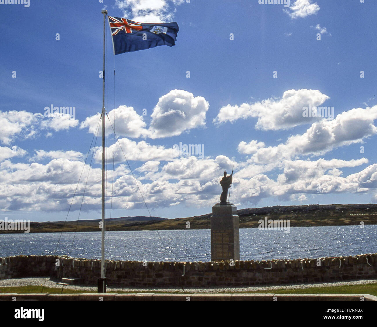 Port Stanley, Falkland Islands. 7th Feb, 2003. Falkland Islands flag ...