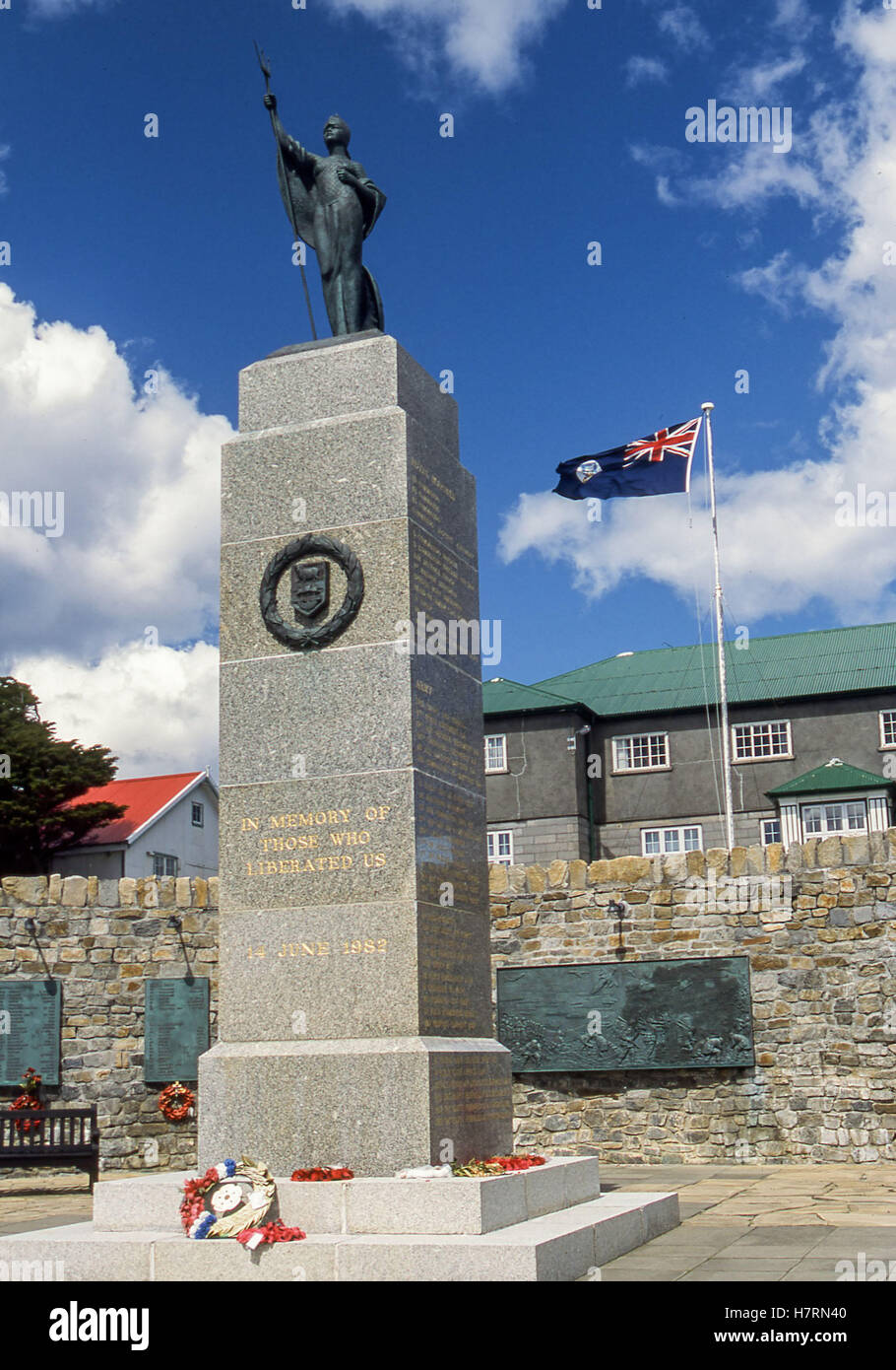 Port Stanley, Falkland Islands. 7th Feb, 2003. Falkland Islands flag ...