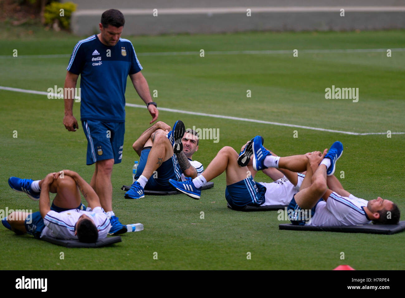 Vespasiano, Brazil. 07th Nov, 2016. Players during training Selection of Argentina, held in ...