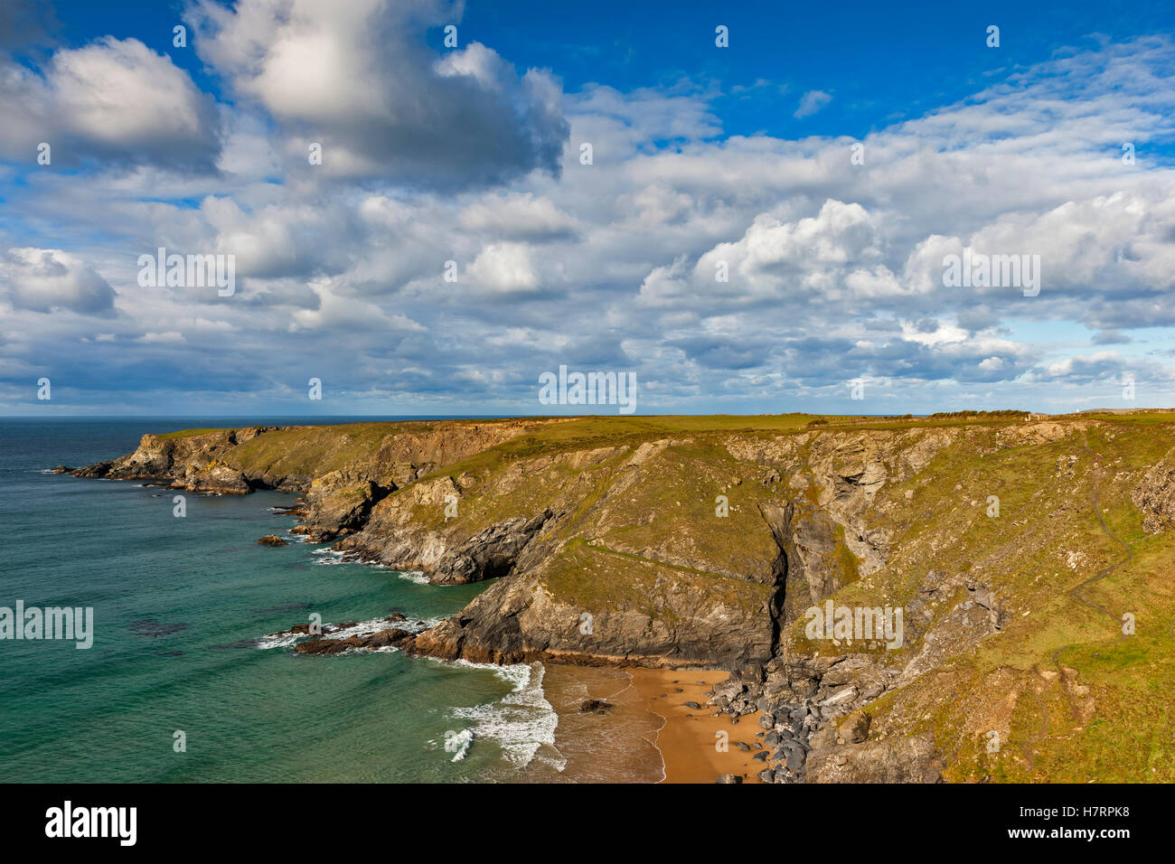 Bedruthan Steps, St Eval, Cornwall. 7th November 2016. Park Head ...