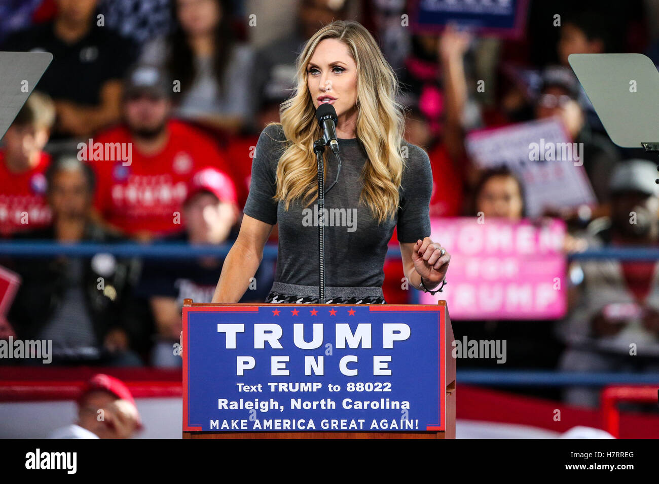 Raleigh, North Carolina, USA. 7th Nov, 2016. Lara Trump, wife of Eric ...