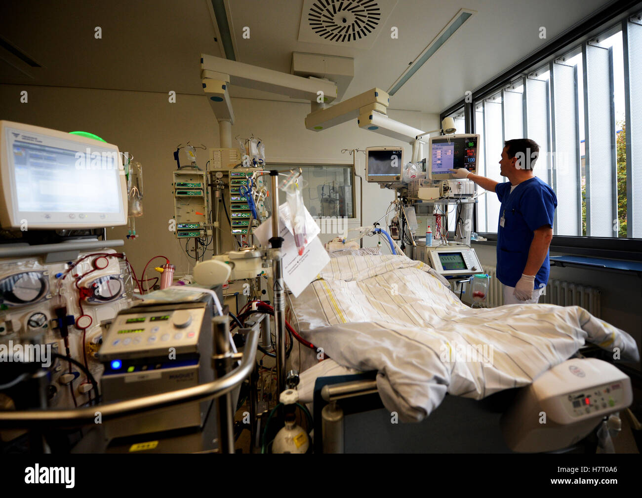 In an isolation room of the intensive care unit at the University ...