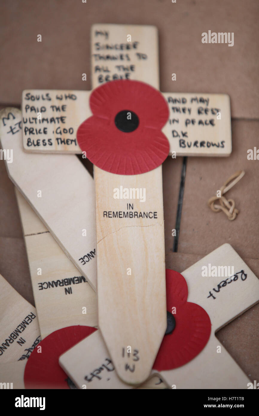 Westminster Abbey, London, UK. - 8 Nov 2016. The crosses are installed ...