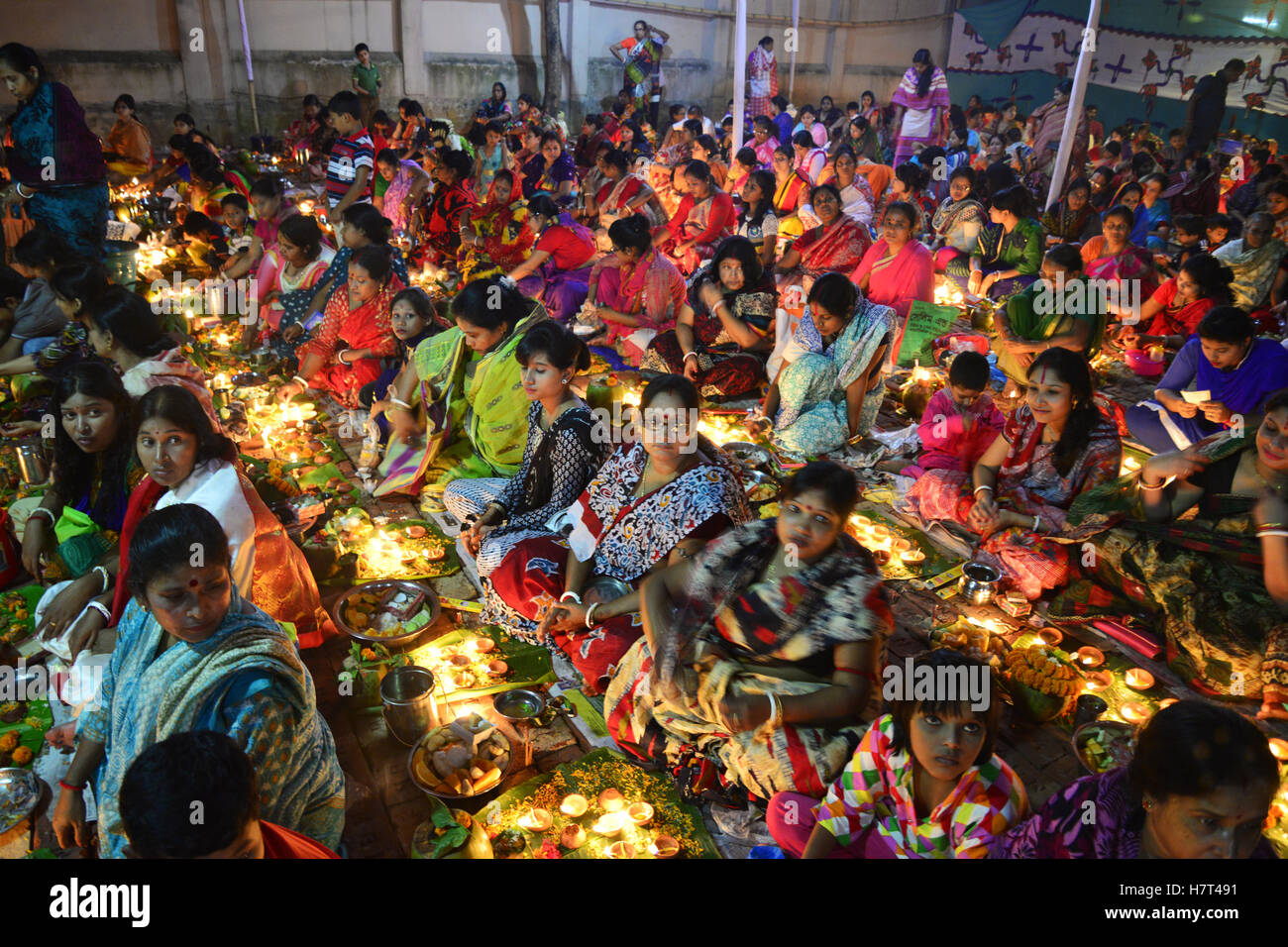 Hindus community people with light candle gather to celebrate a ...