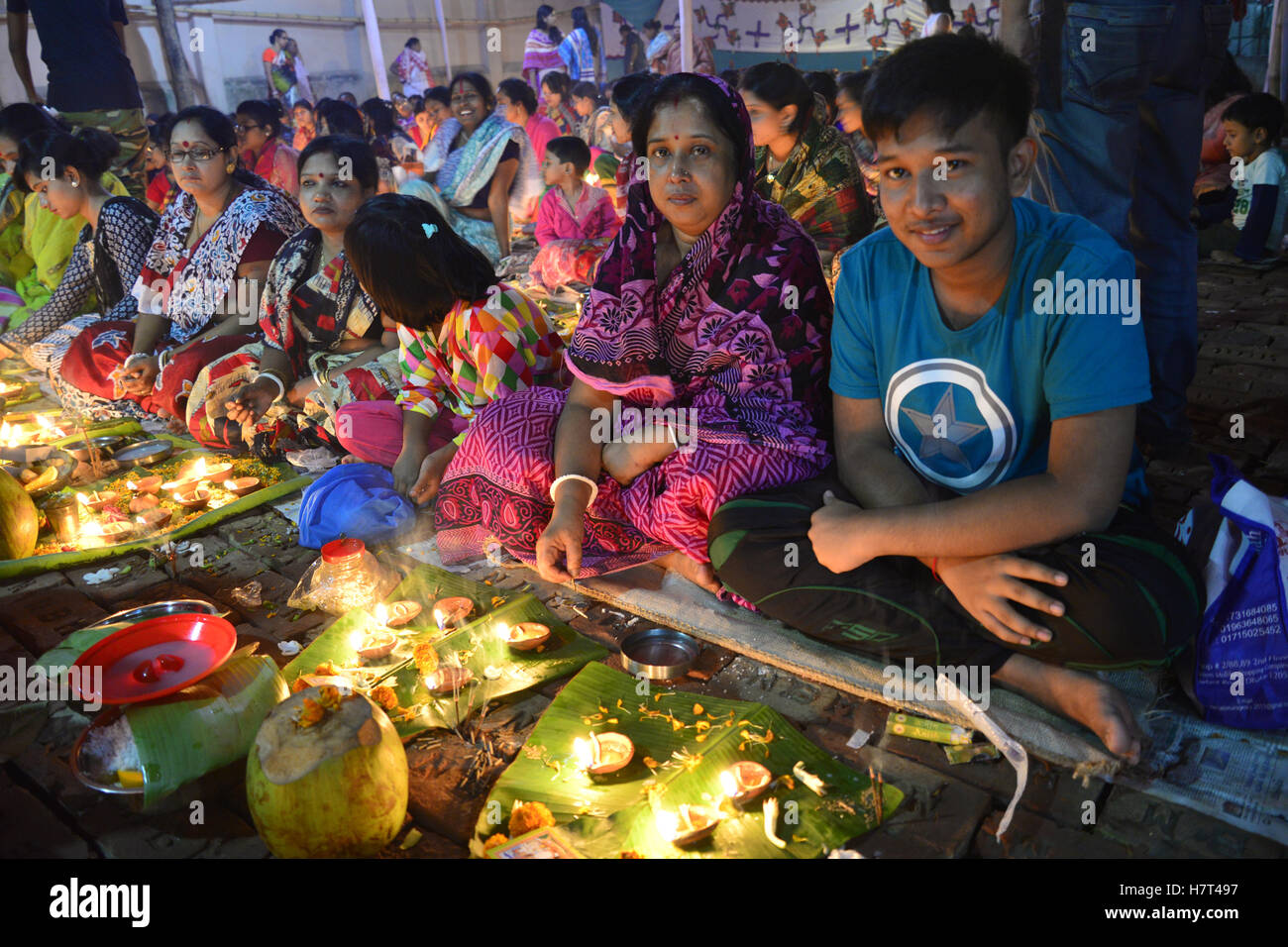 Hindus community people with light candle gather to celebrate a ...