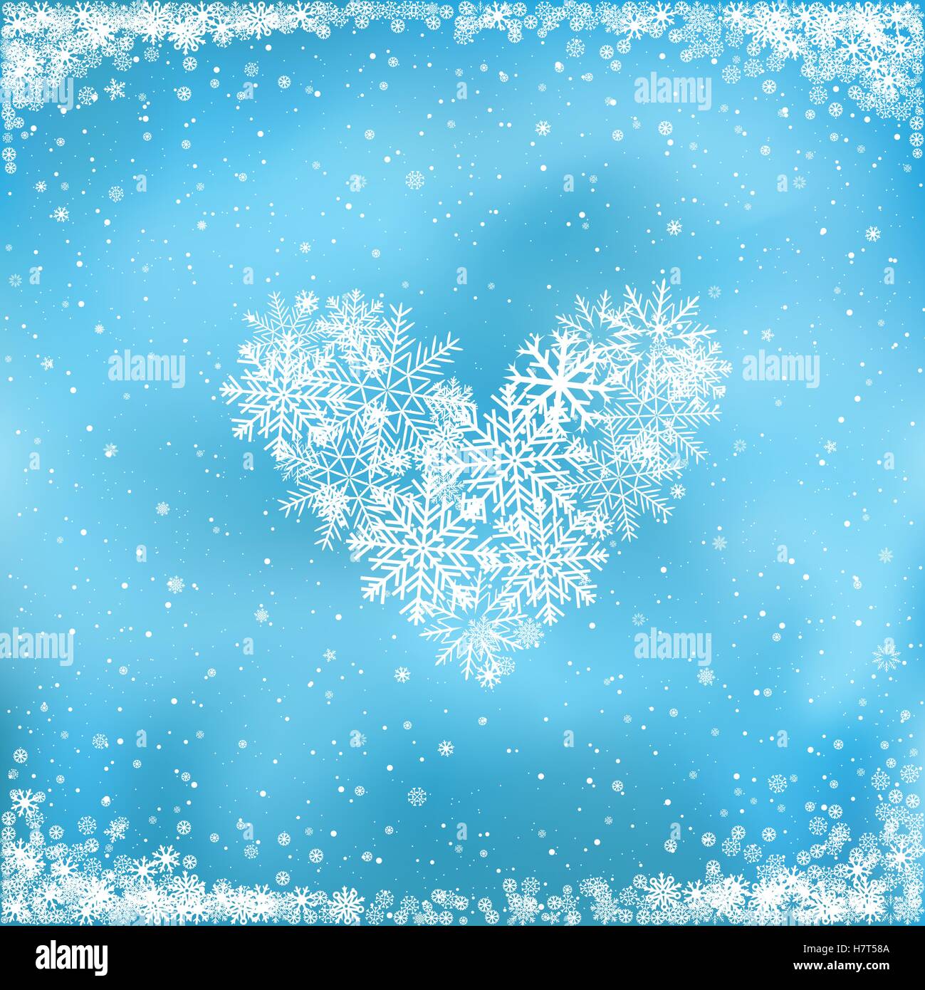 snow heart on blue background Stock Vector Image & Art - Alamy